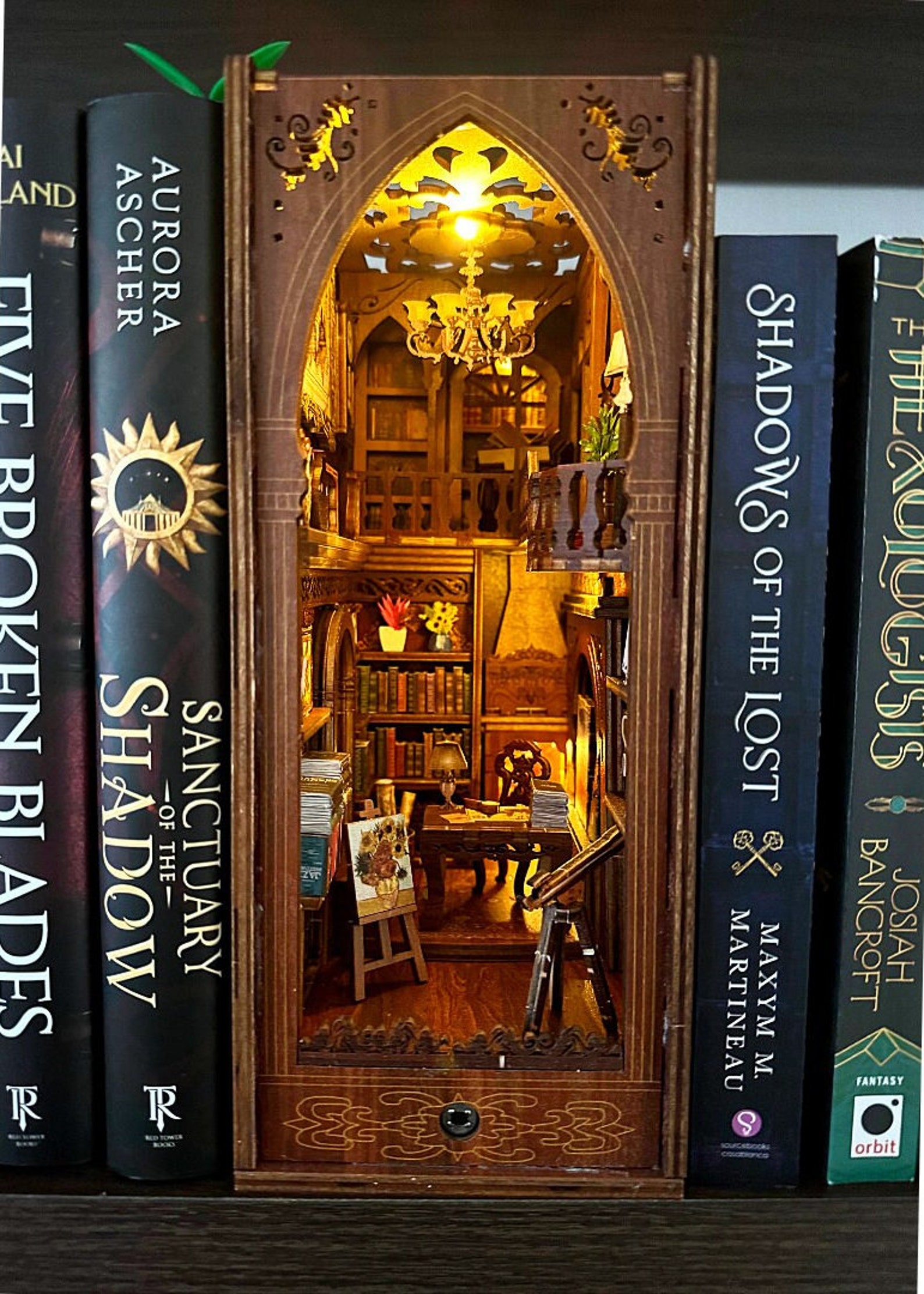 Library of Books | Assembled Book Nook Kit | Customizable Shelf Insert ...