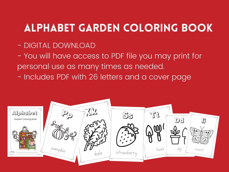 Alphabet Garden Coloring Pages for Kids | Printable Alphabet Pages ...