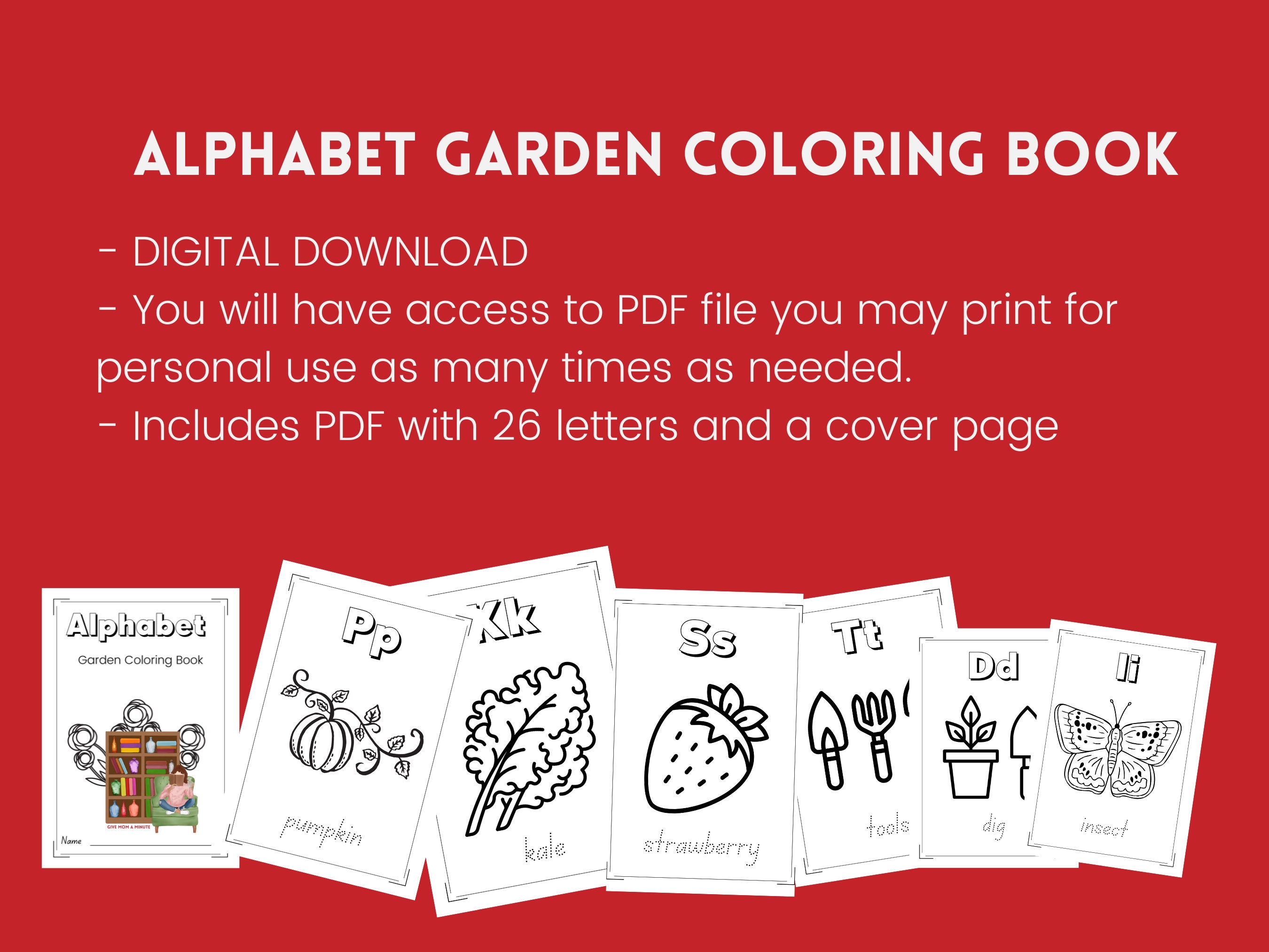 Alphabet Garden Coloring Pages for Kids | Printable Alphabet Pages ...