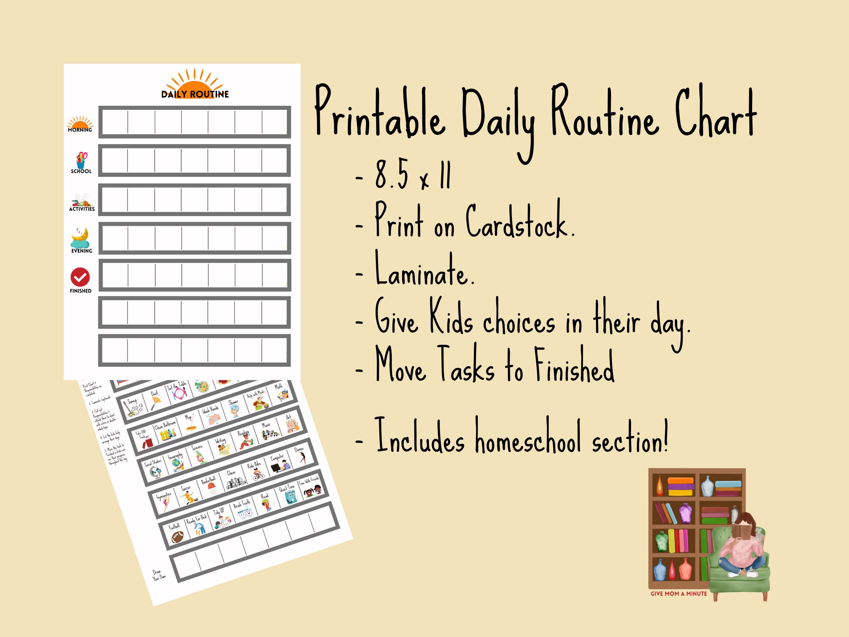 Chore Chart for Kids | Daily Routine for Kids| Homeschool Schedule ...