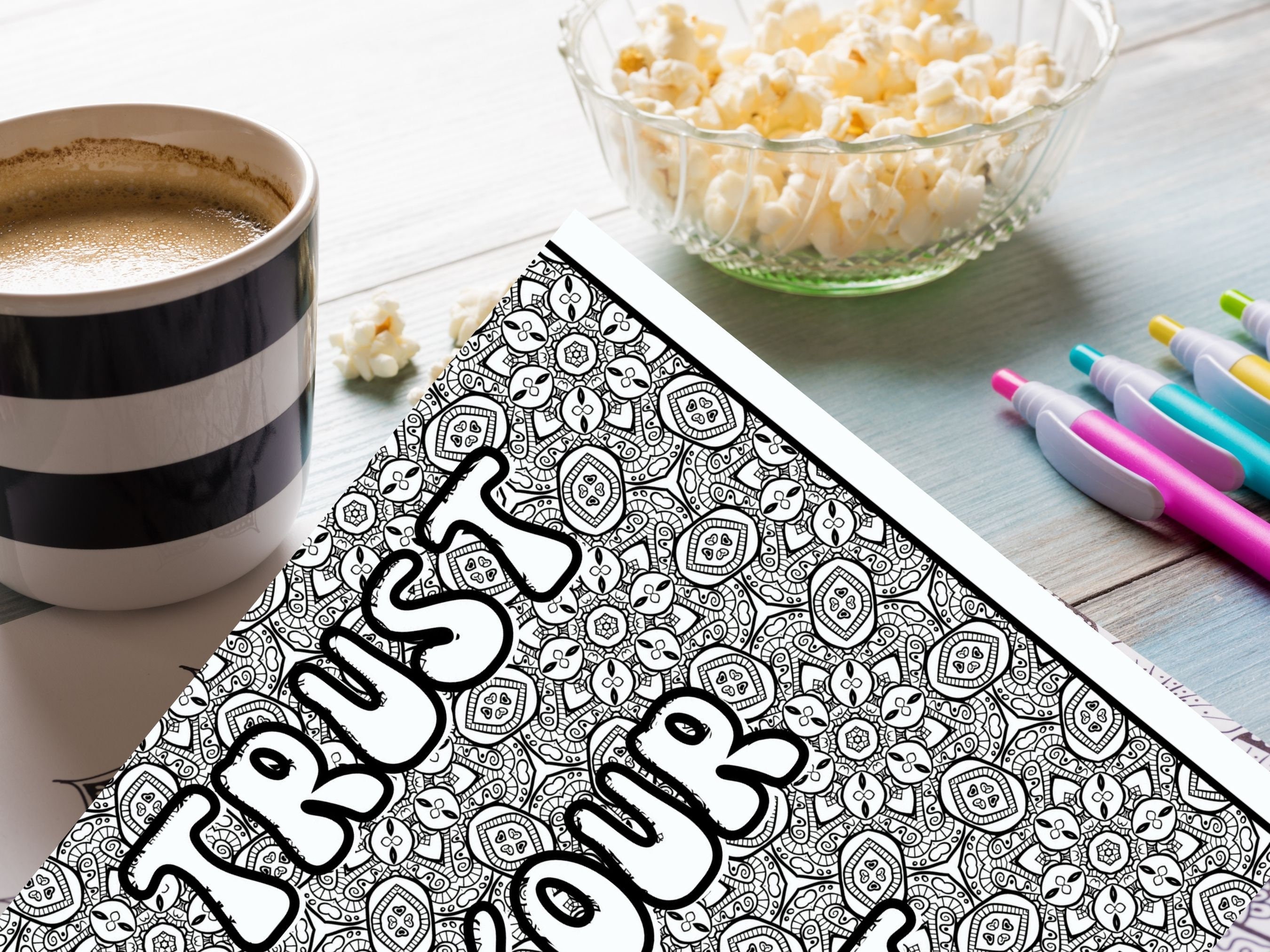 Positive Thoughts Coloring Pages for Women, Affirmation Quotes for Moms ...