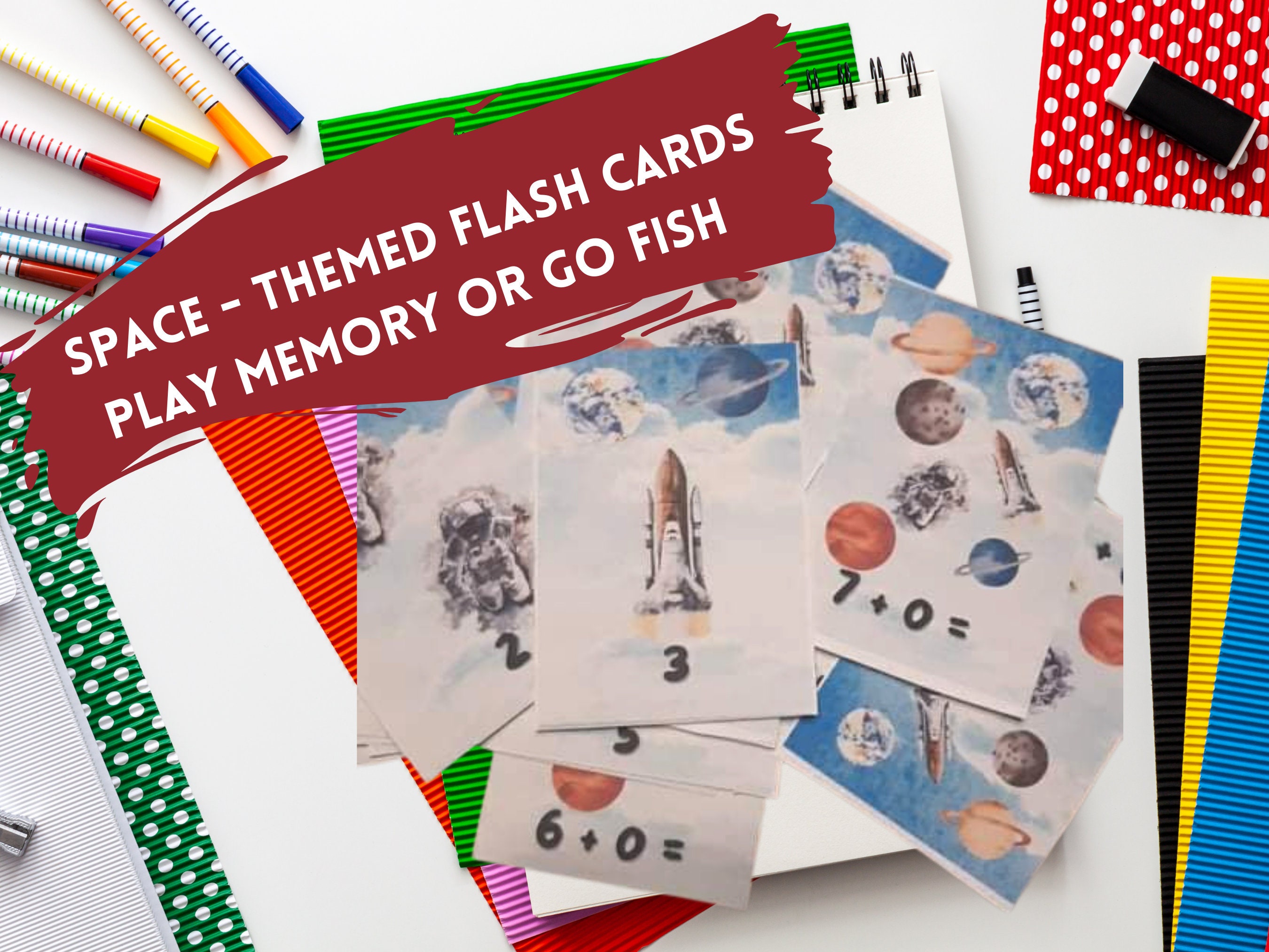 Space Flashcards for Kids, Preschool Math Facts, Kindergarten ...