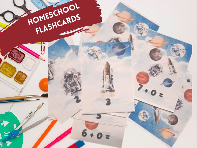 Space Flashcards for Kids, Preschool Math Facts, Kindergarten ...