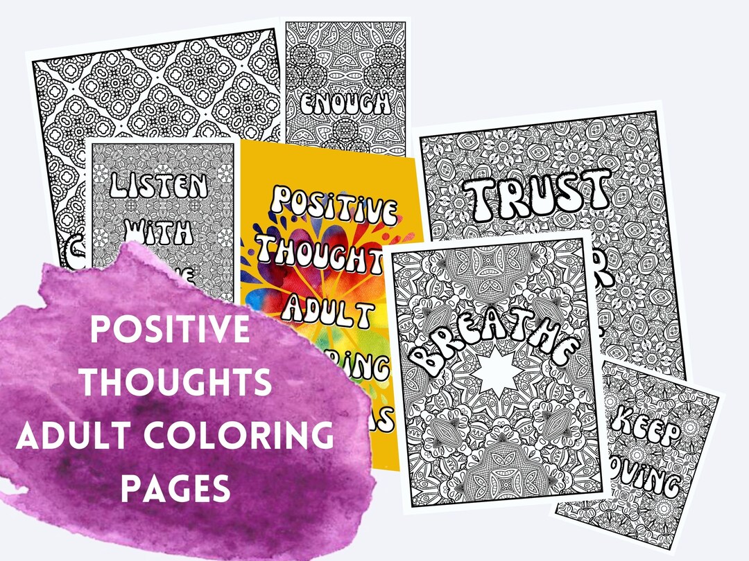 Positive Thoughts Coloring Pages for Women, Affirmation Quotes for Moms ...