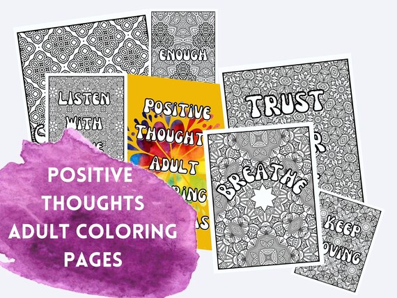 Positive Thoughts Coloring Pages for Women Affirmation Quotes | Etsy