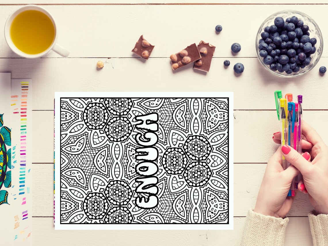 Positive Thoughts Coloring Pages for Women, Affirmation Quotes for Moms ...