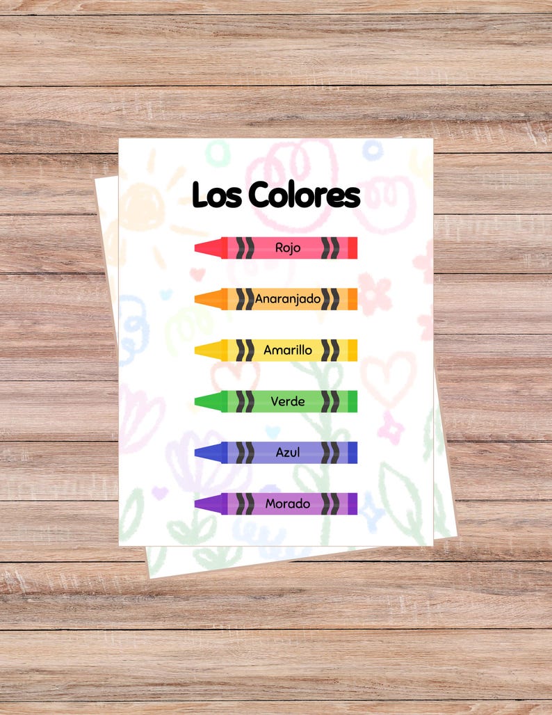 Digital Bilingual Color Crayon Posters | Back to School Classroom Decor ...