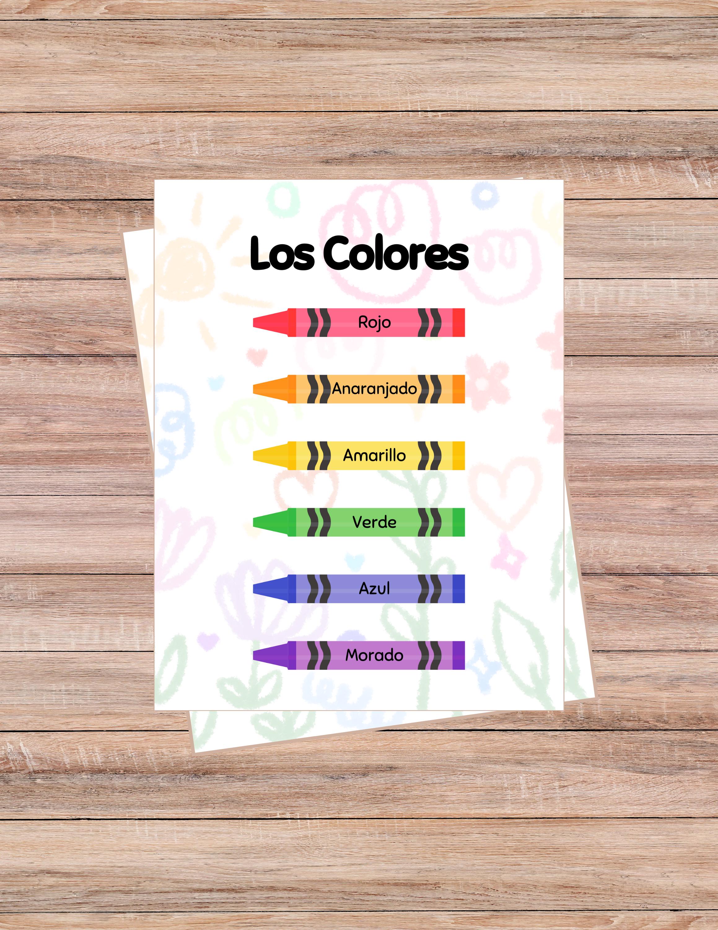 Digital Bilingual Color Crayon Posters | Back to School Classroom Decor ...