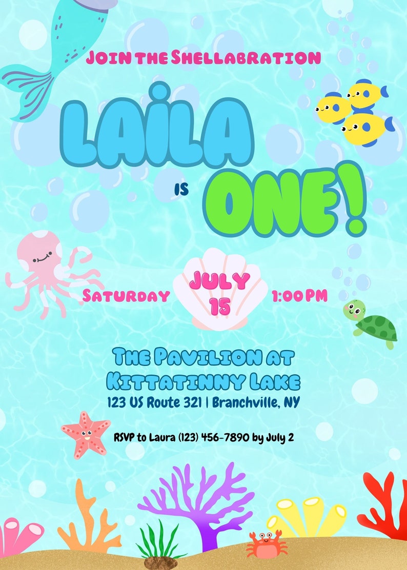 Under the Sea 1st First Birthday Party Invitation | Bubble Guppies ...