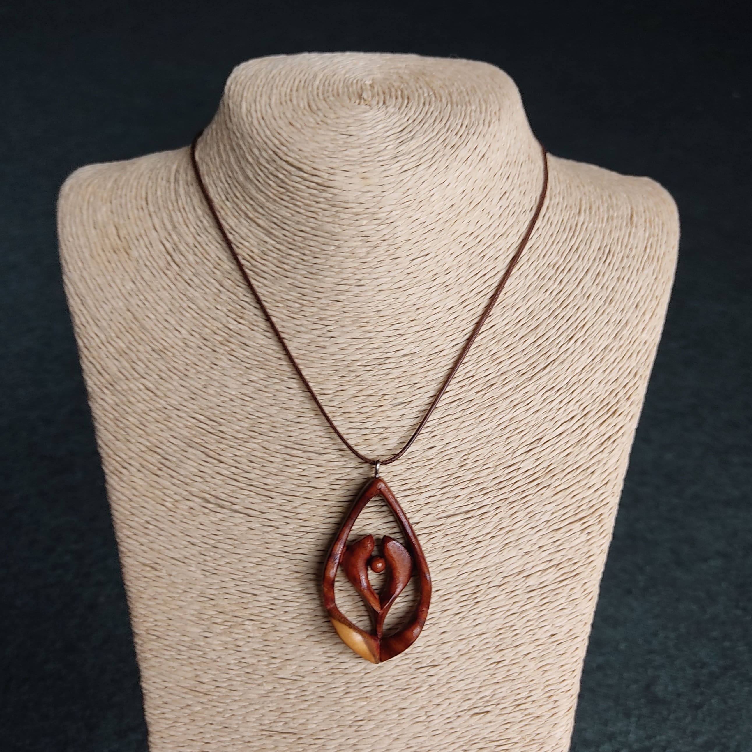 Wooden Necklace-hand Carved-eco Friendly-wood Carving Pendant for Her ...