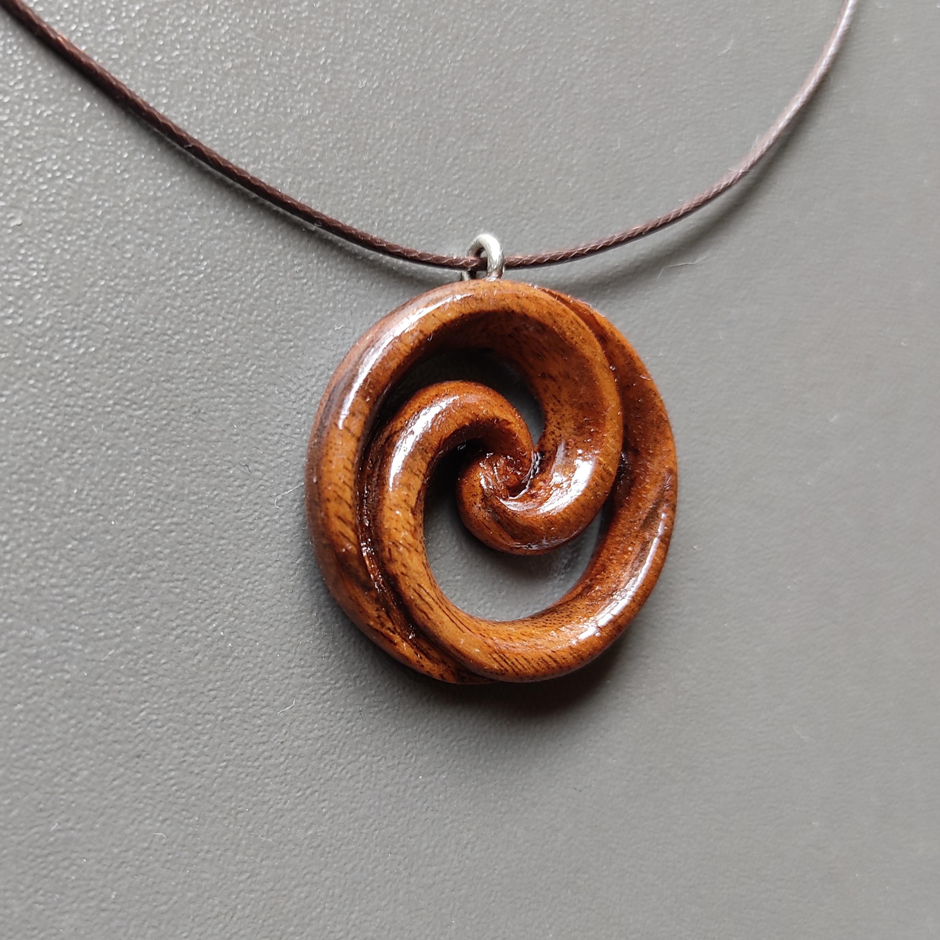 Hand Carved Walnut Wood Pendant Necklace: Eco-friendly Statement ...