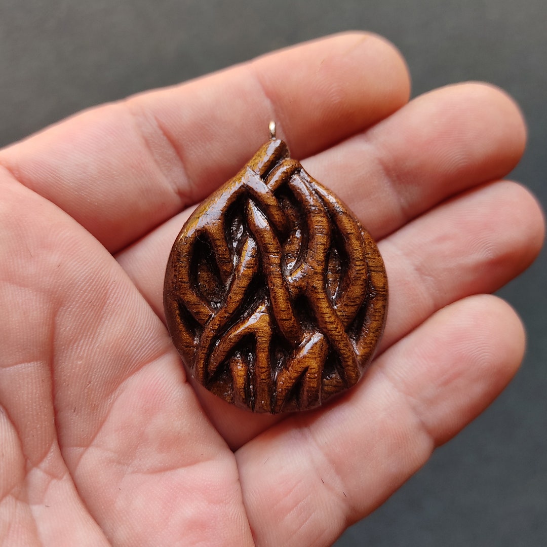 Roots Necklace-wooden Necklace-hand Carved-eco Friendly-wood Carving ...