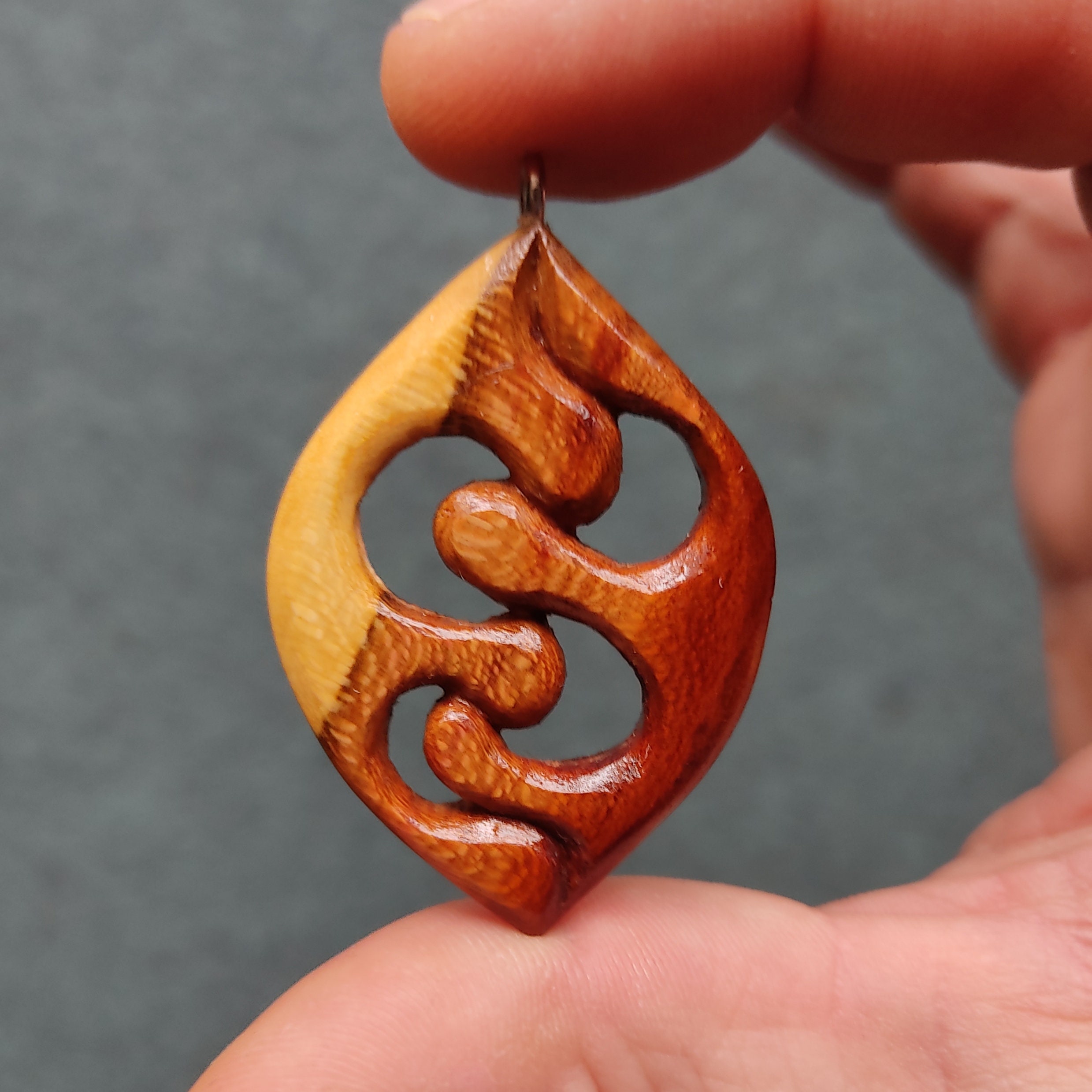 Wooden Necklace-hand Carved-eco Friendly-wood Carving Pendant for Her ...