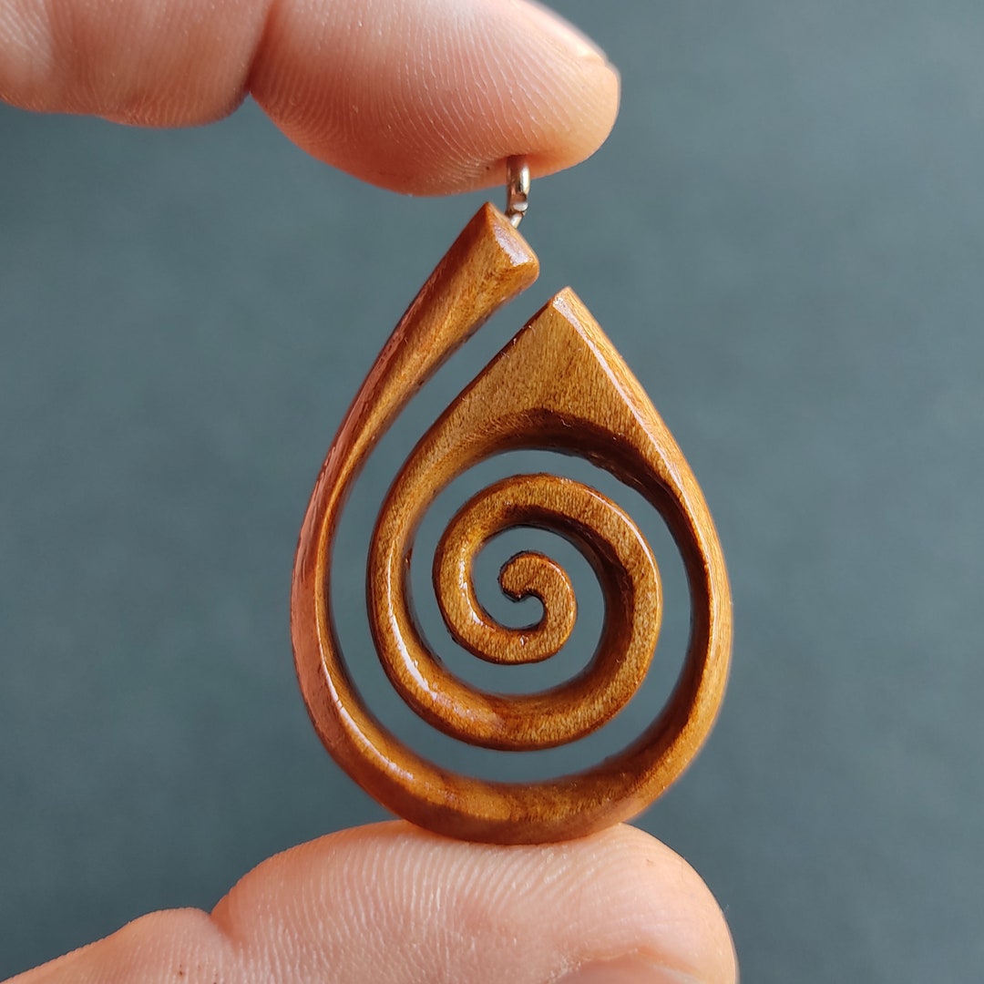 Spiral Necklace-hand Carved Wooden Necklace-eco Friendly-wood Carving ...