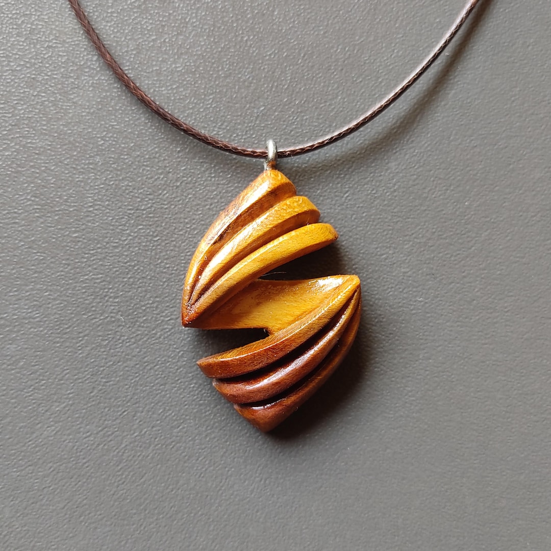 Hand Carved Wooden Necklace-wood Carving Pendant for Her and Him ...