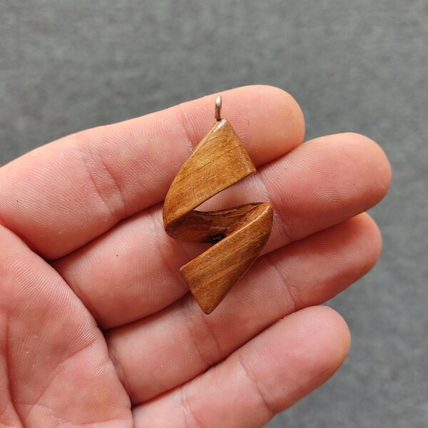 Wood Carved Pendant - Etsy