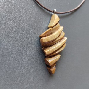 Hand Carved Walnut Wood Pendant Necklace: Eco-friendly Statement ...