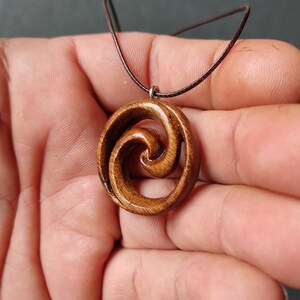Hand Carved Walnut Wood Pendant Necklace: Eco-friendly Statement ...