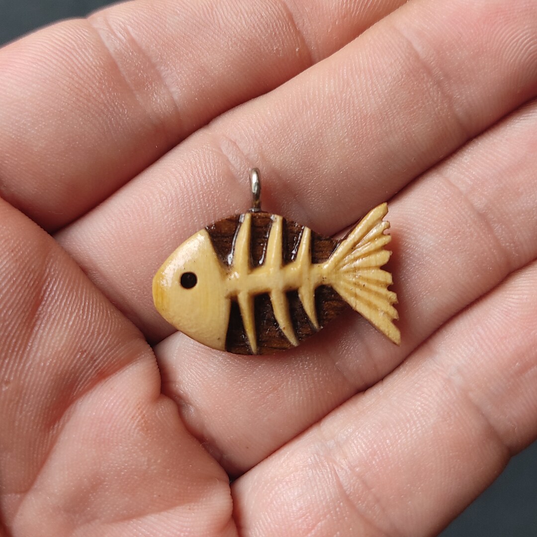 Fishbone Necklace-Wooden Necklace-Hand Carved-Eco Friendly-Wood Carving ...