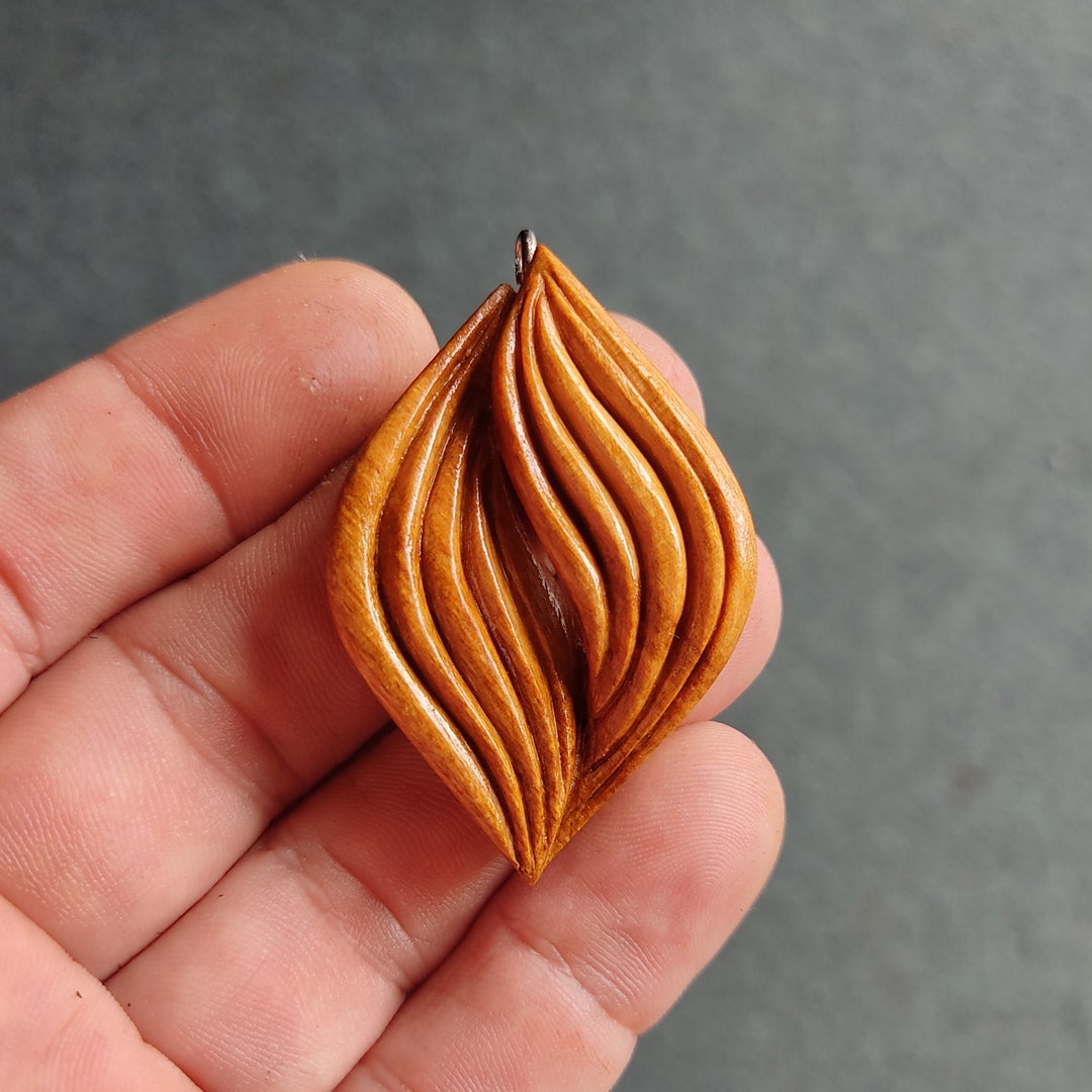 Wooden Necklace-hand Carved-eco Friendly-wood Carving Pendant for Her ...