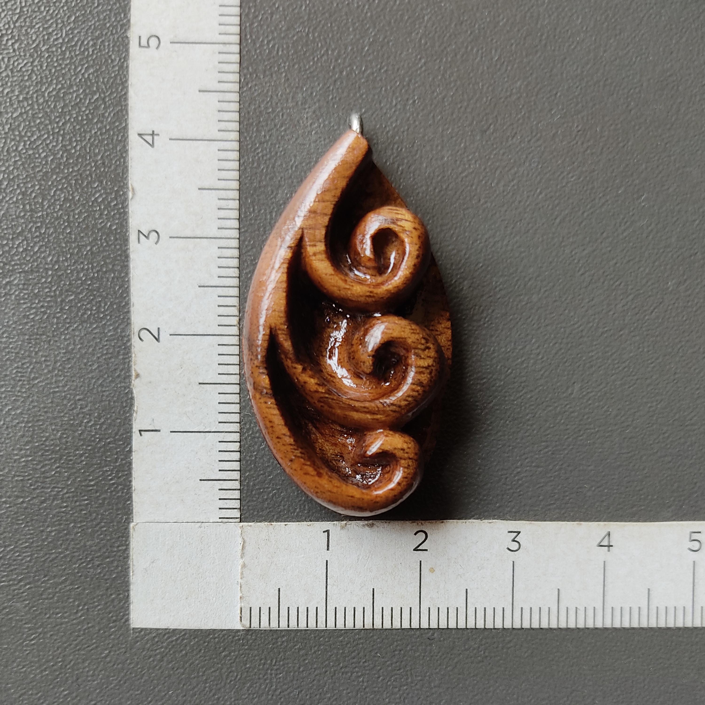Hand Carved Walnut Wood Pendant Necklace: Eco-friendly Statement ...