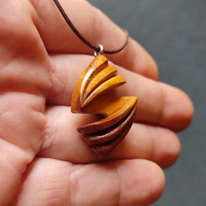 Hand Carved Wooden Necklace-wood Carving Pendant for Her and Him ...