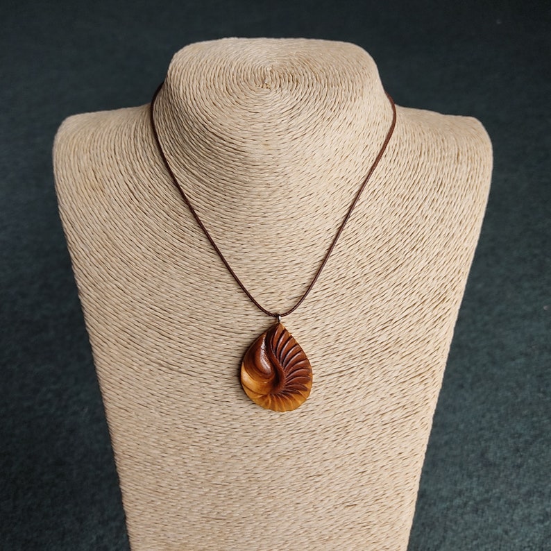 Wooden Necklace-hand Carved-eco Friendly-wood Carving Pendant for Her ...