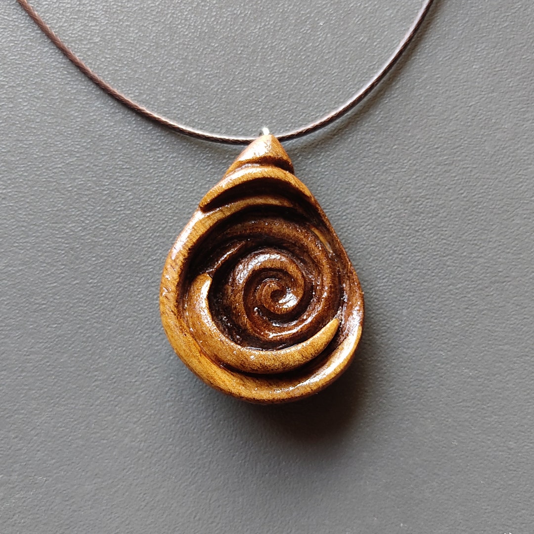 Spiral Necklace-wooden Necklace-hand Carved-eco Friendly-wood Carving ...