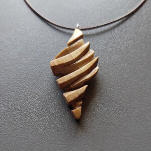 Hand Carved Walnut Wood Pendant Necklace: Eco-friendly Statement ...