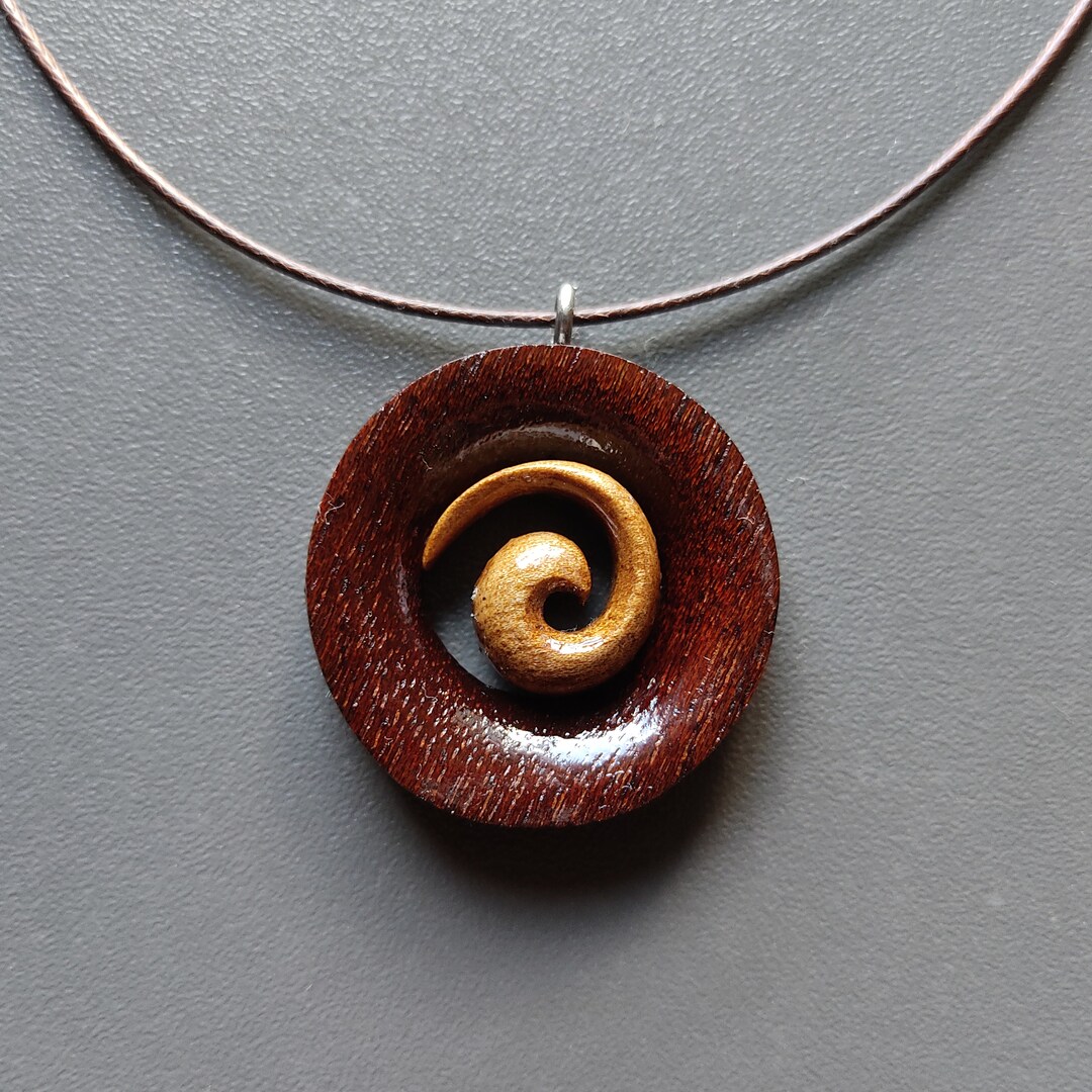 Wooden Necklace-hand Carved-eco Friendly-wood Carving Pendant for Her ...