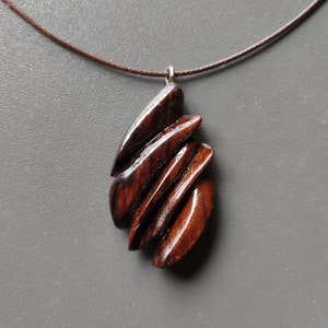 Wooden Necklace-hand Carved-eco Friendly-wood Carving Pendant for Her ...