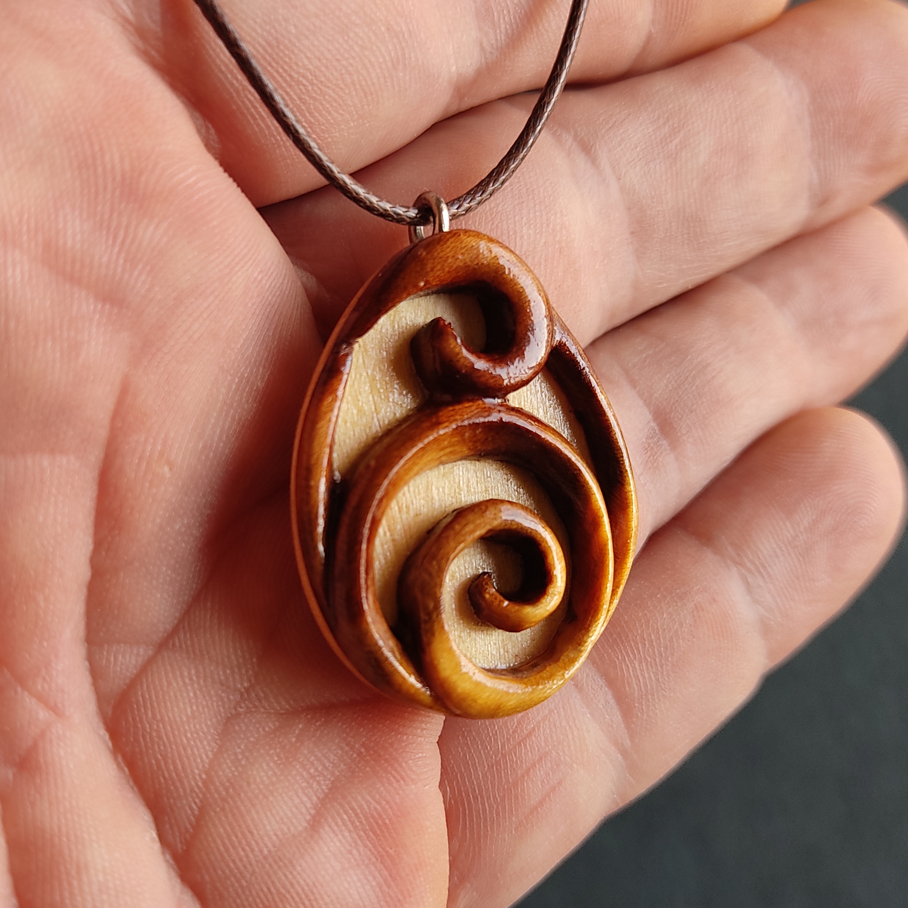 Wooden Necklace-hand Carved-eco Friendly-wood Carving Pendant for Her ...