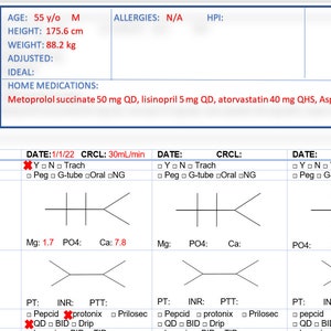 Downloadable PDF - ICU Report Sheet/ Pharmacist Patient Icu Worksheet ...