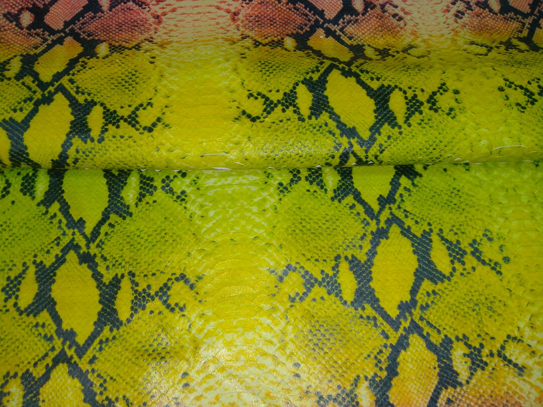 Snake Embossed Leather Python Leather Textured Embossed - Etsy