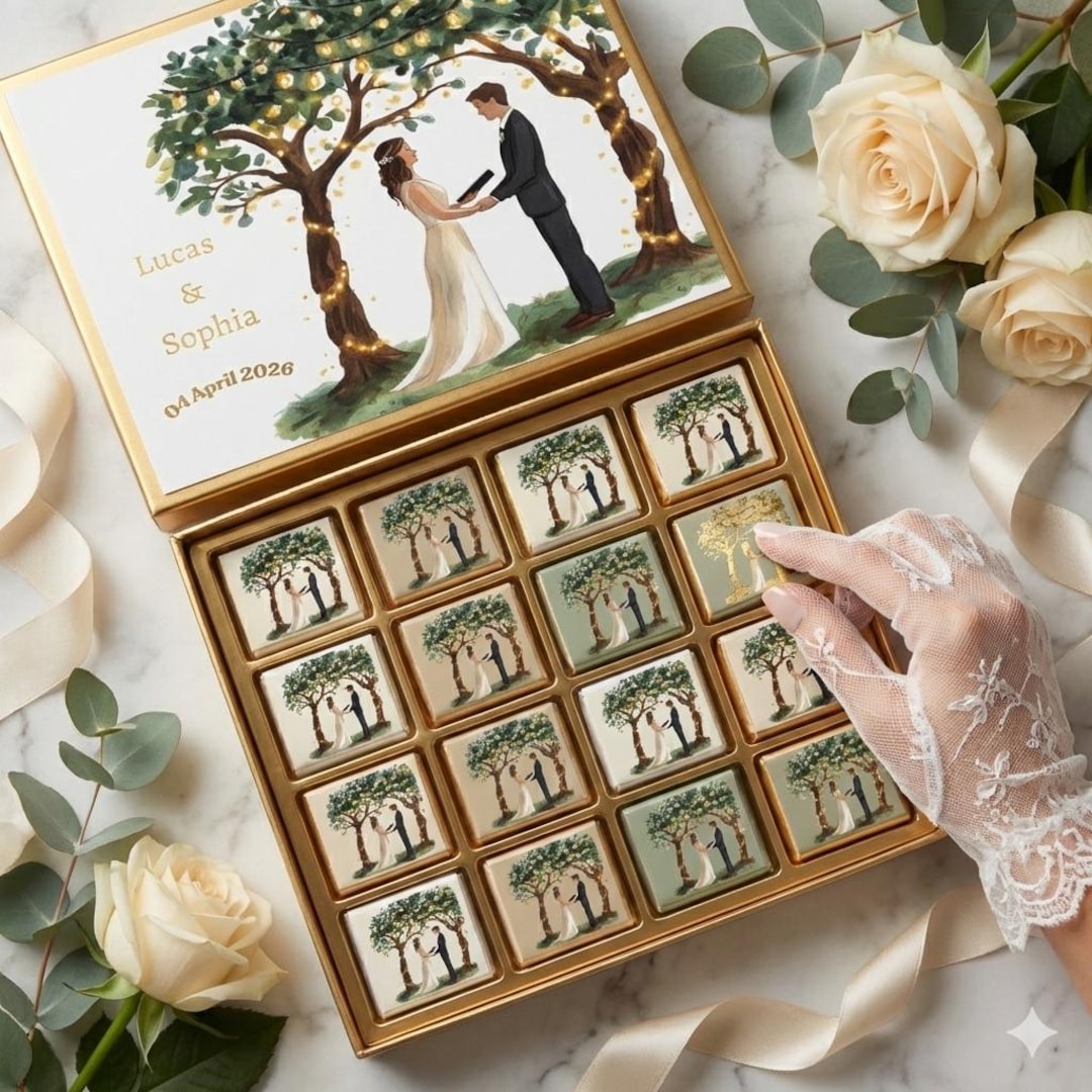 Elegant Custom Wedding Madlen Chocolate Personalized Luxury Favor for ...