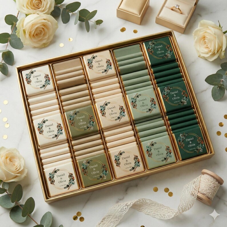 Elegant Custom Wedding Madlen Chocolate Personalized Luxury Favor for ...