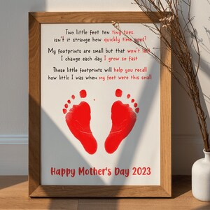 Two Little Feet Ten Tiny Toes Happy Mother's Day 2025 Footprint Craft ...