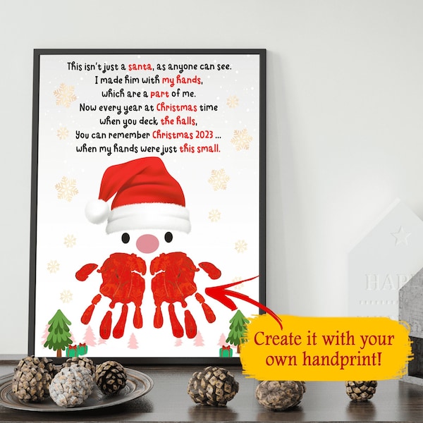 Christmas Handprint Art - Etsy