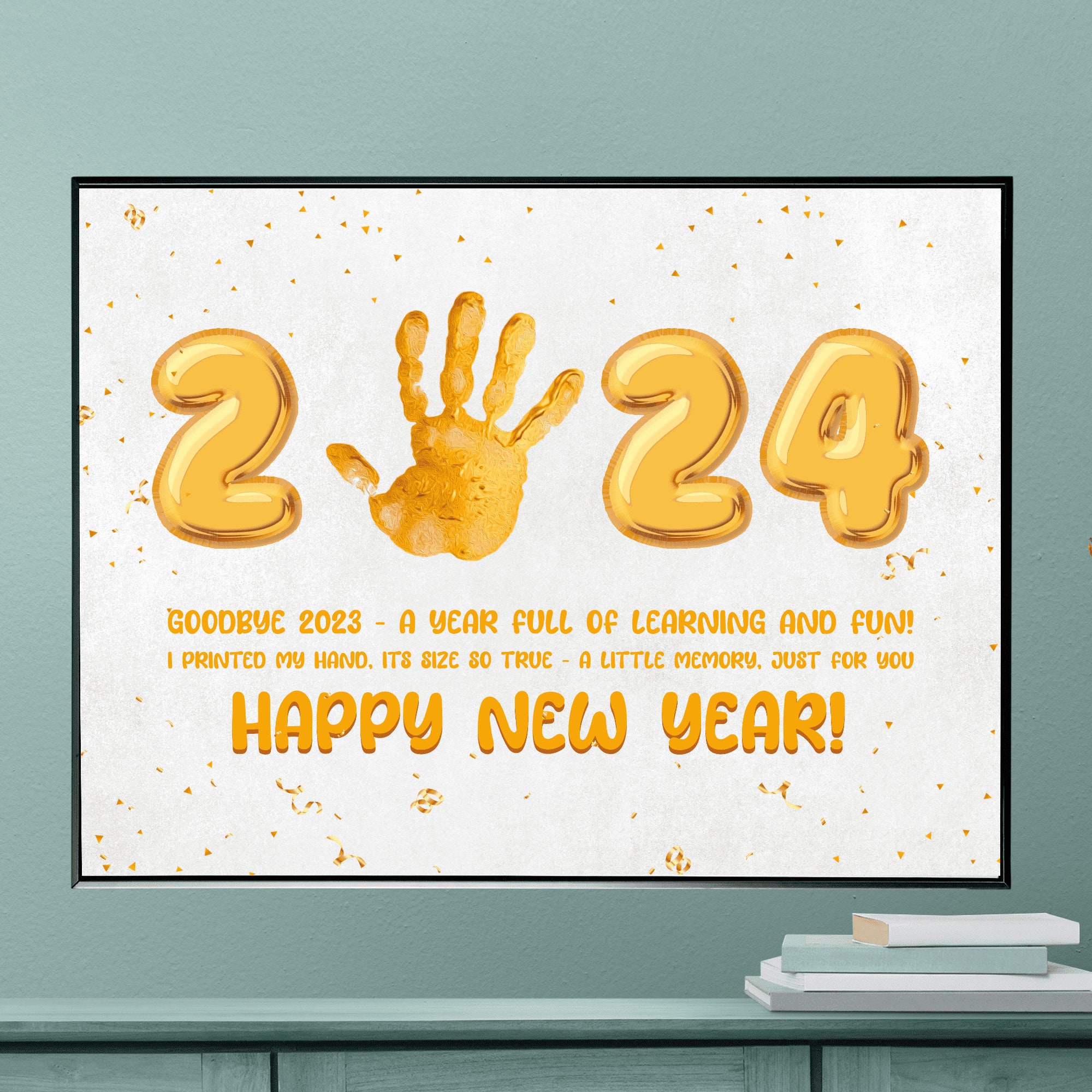 New Year 2024 Art Craft Handprint Poem Happy New Year Baby Kids Toddler ...