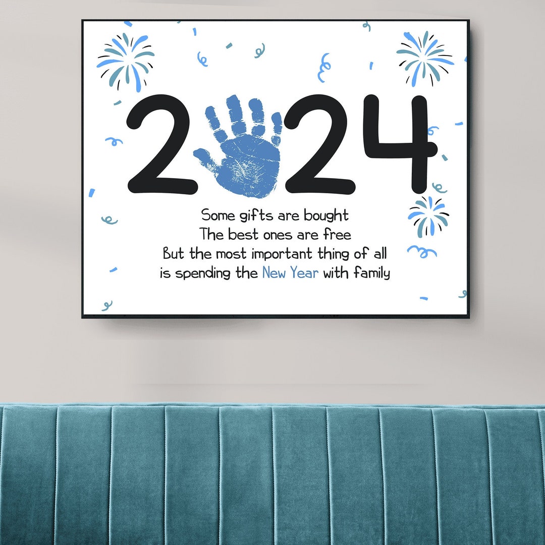 New Year's Handprint Art 2024 New Year Handprints Baby Toddler Kids Art ...