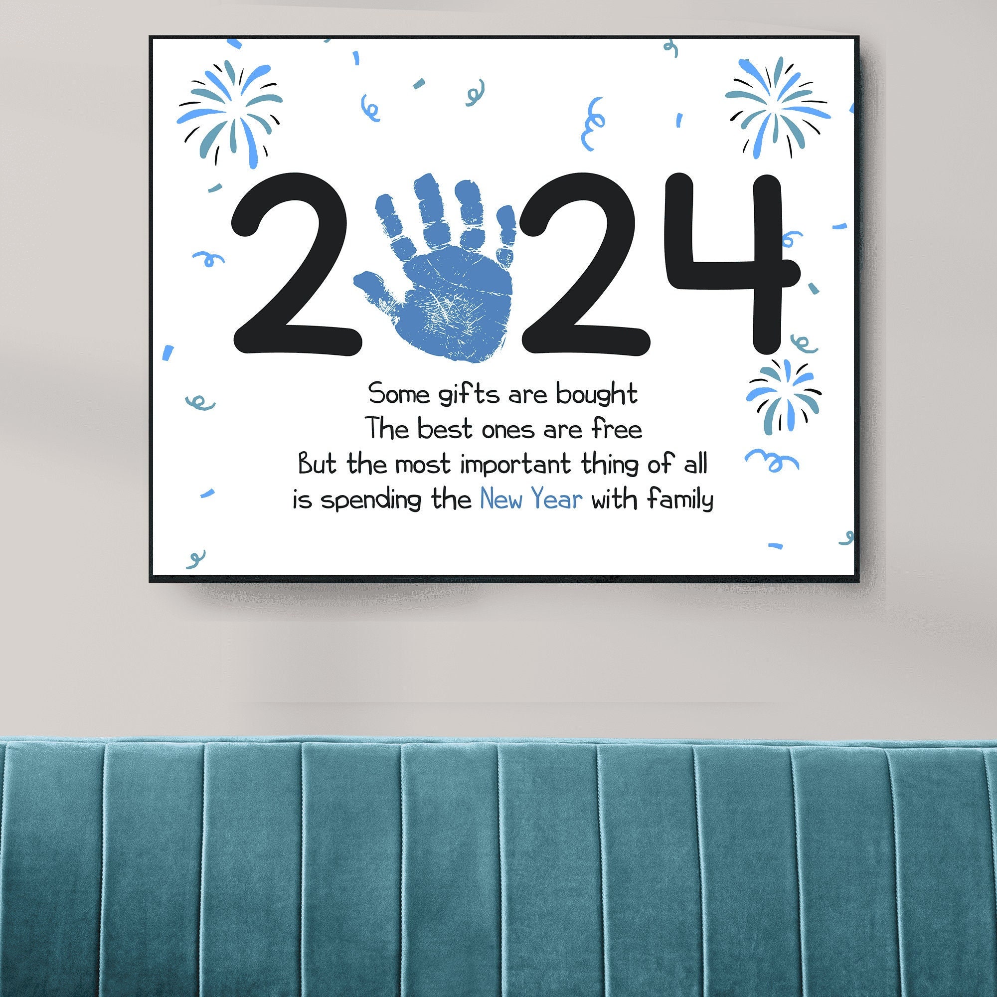 New Year's Handprint Art 2024 New Year Handprints Baby Toddler Kids Art ...