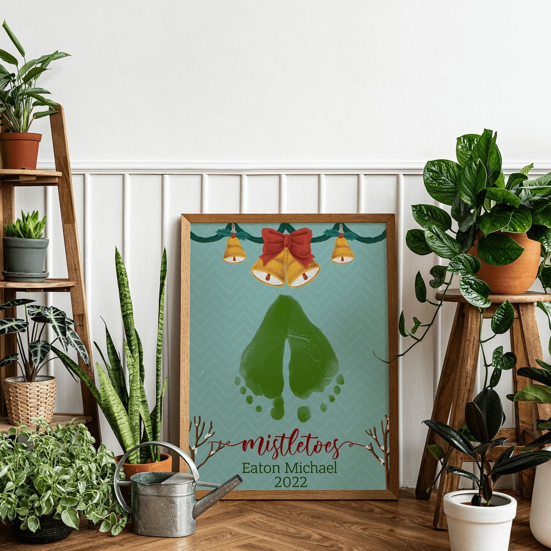 Mistletoes Christmas Footprint Art Baby Footprint Art Christmas ...