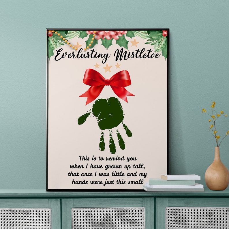 Everlasting Mistletoe Christmas Baby Handprint Art Christmas Handprint ...