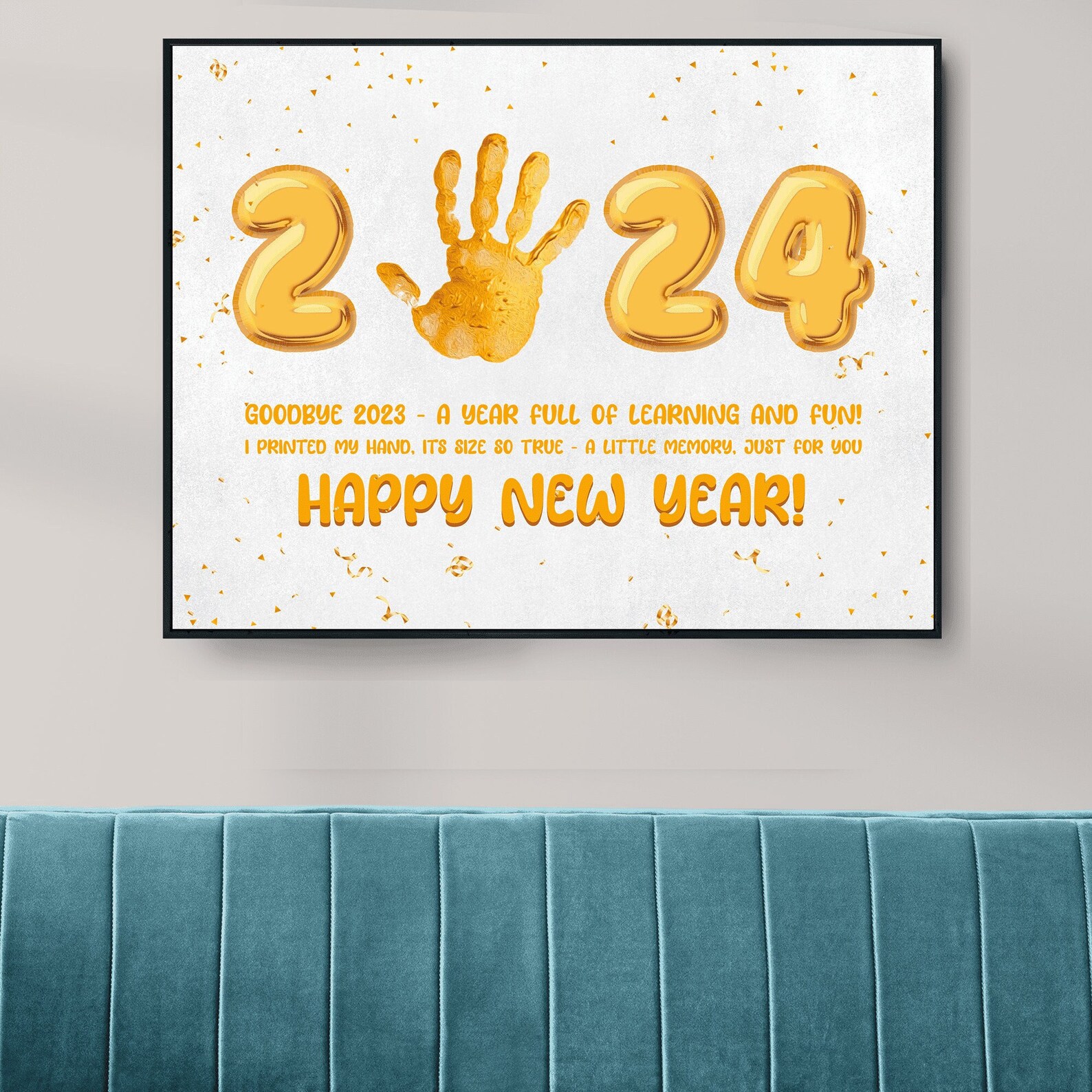 New Year 2024 Art Craft Handprint Poem Happy New Year Baby Kids Toddler ...