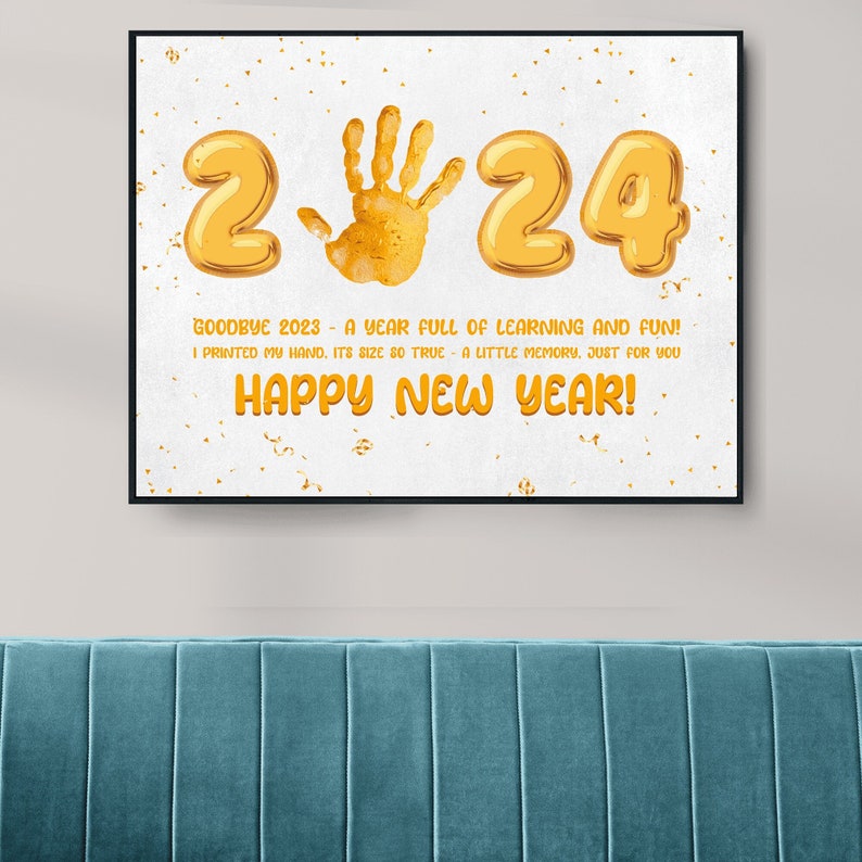 New Year 2024 Art Craft Handprint Poem Happy New Year Baby Kids Toddler ...