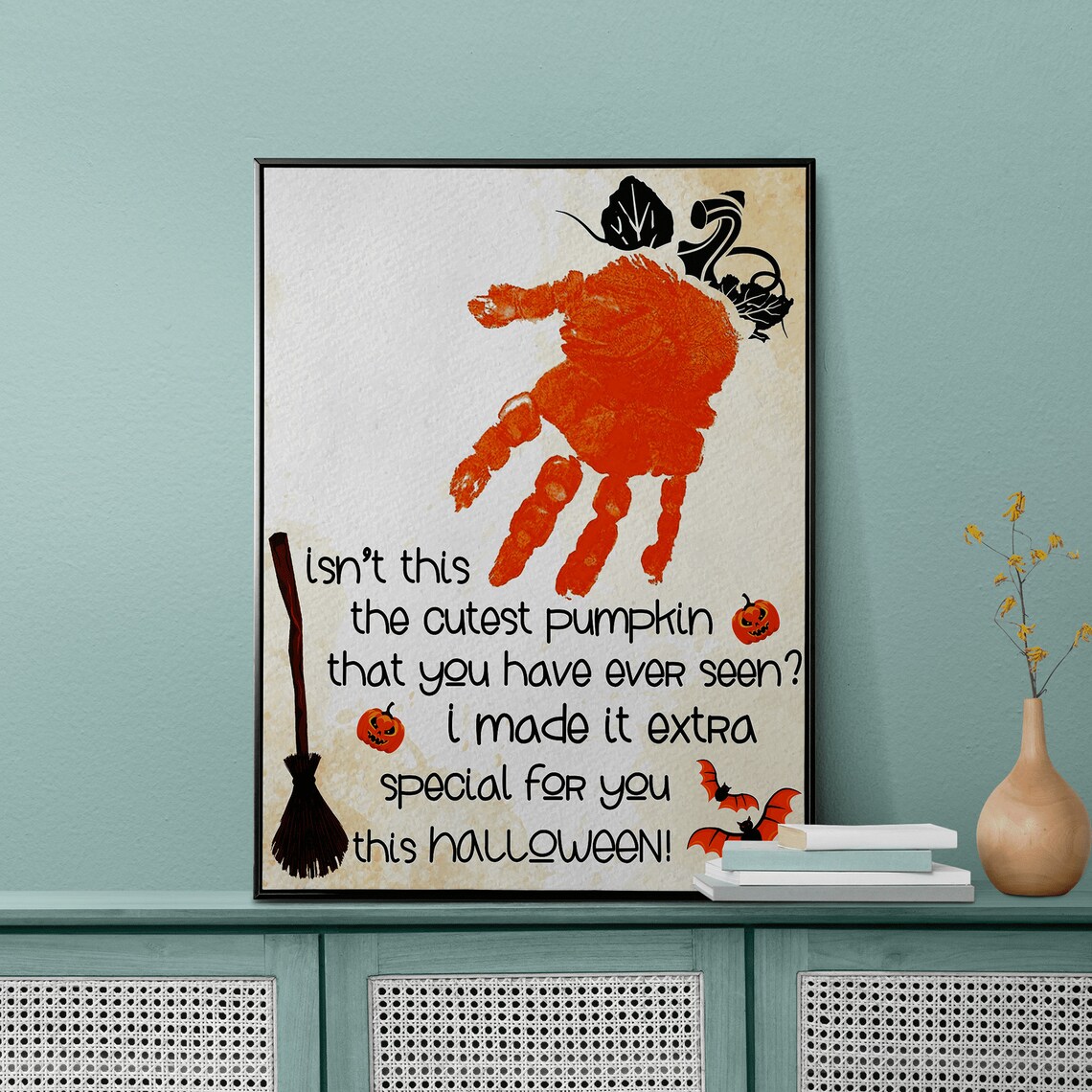 Cutest Pumpkin, Handprint Craft, Halloween Handprint Keepsake ...