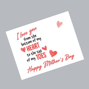 I Love You From the Bottom of My Heart Mother's Day Footprint Art ...