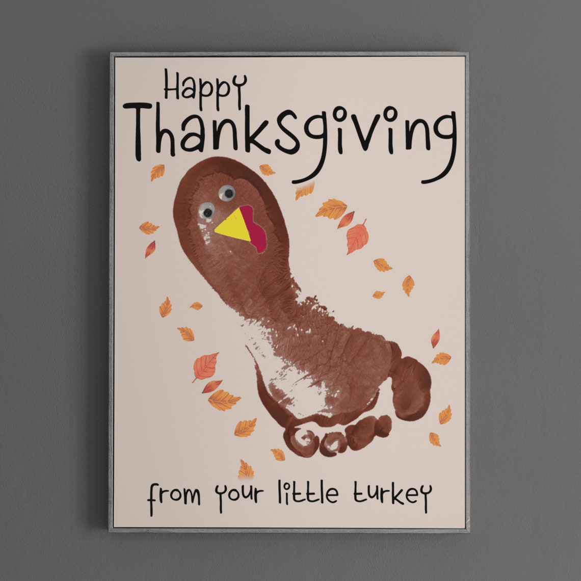 Happy Thanksgiving Footprint Thanksgiving Digital Print Thanksgiving ...
