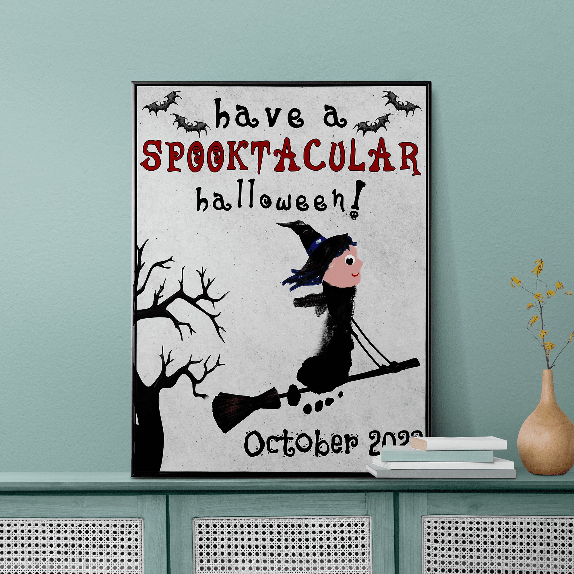 Halloween Footprint Keepsake, Halloween Keepsake, Footprint Craft ...