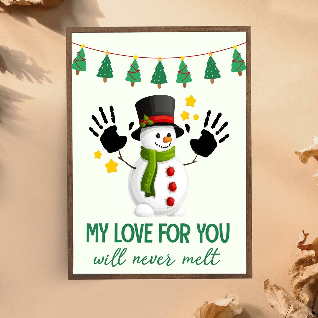 Snowman Handprint Baby Kid Handprint Art Handprint Gift Printable ...